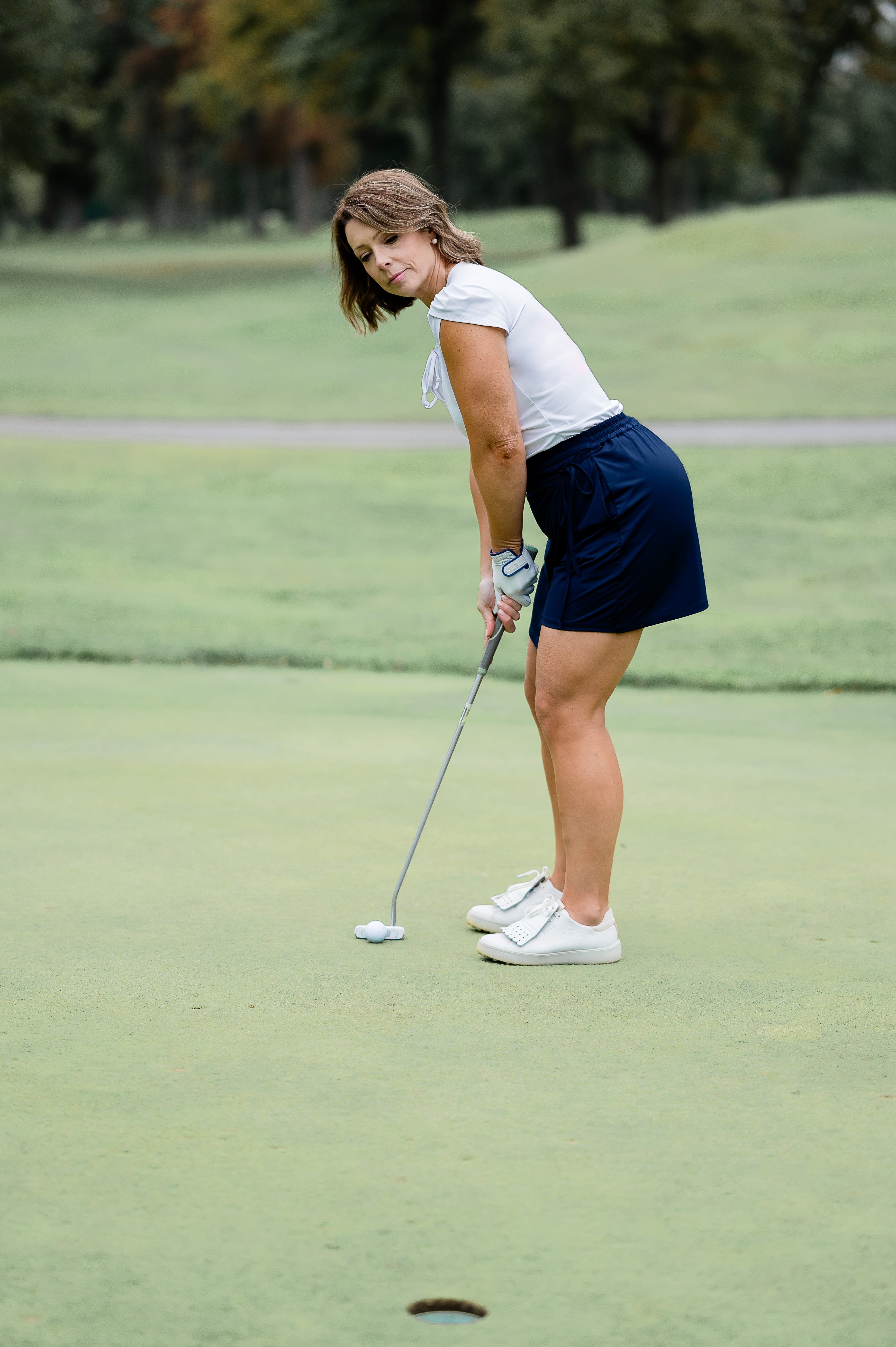 Signature Wrap Skort in Classic Navy Blue – Charming Sally